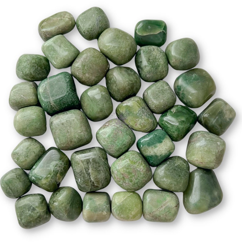 Green Garnet Tumbled Stones | Polished Green Grossularite Crystal ...