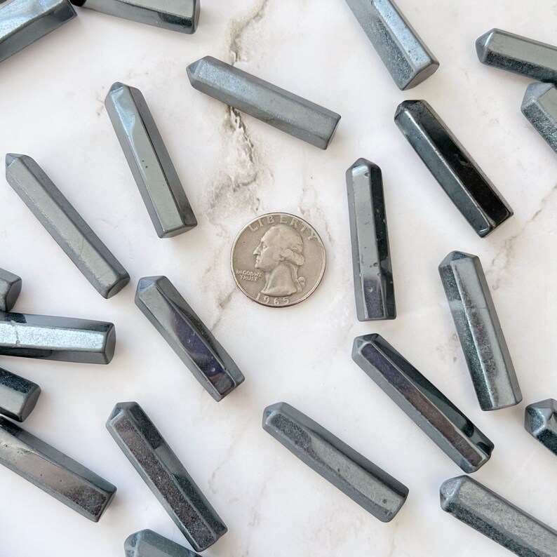 1–2" Hematite Point | Polished Mini Crystal Tower Obelisk, Energy ...