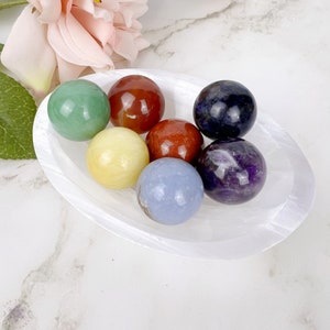 7 Chakra Crystal Sphere Set Seven Chakra Crystals 7 Chakra - Etsy