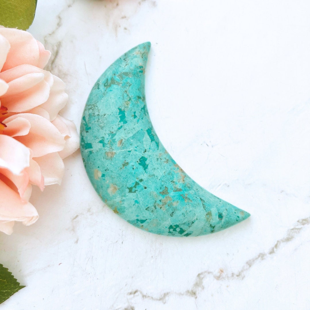 Peruvian Turquoise Moon, Turquoise Crescent Moon, Blue Moon, Turquoise ...