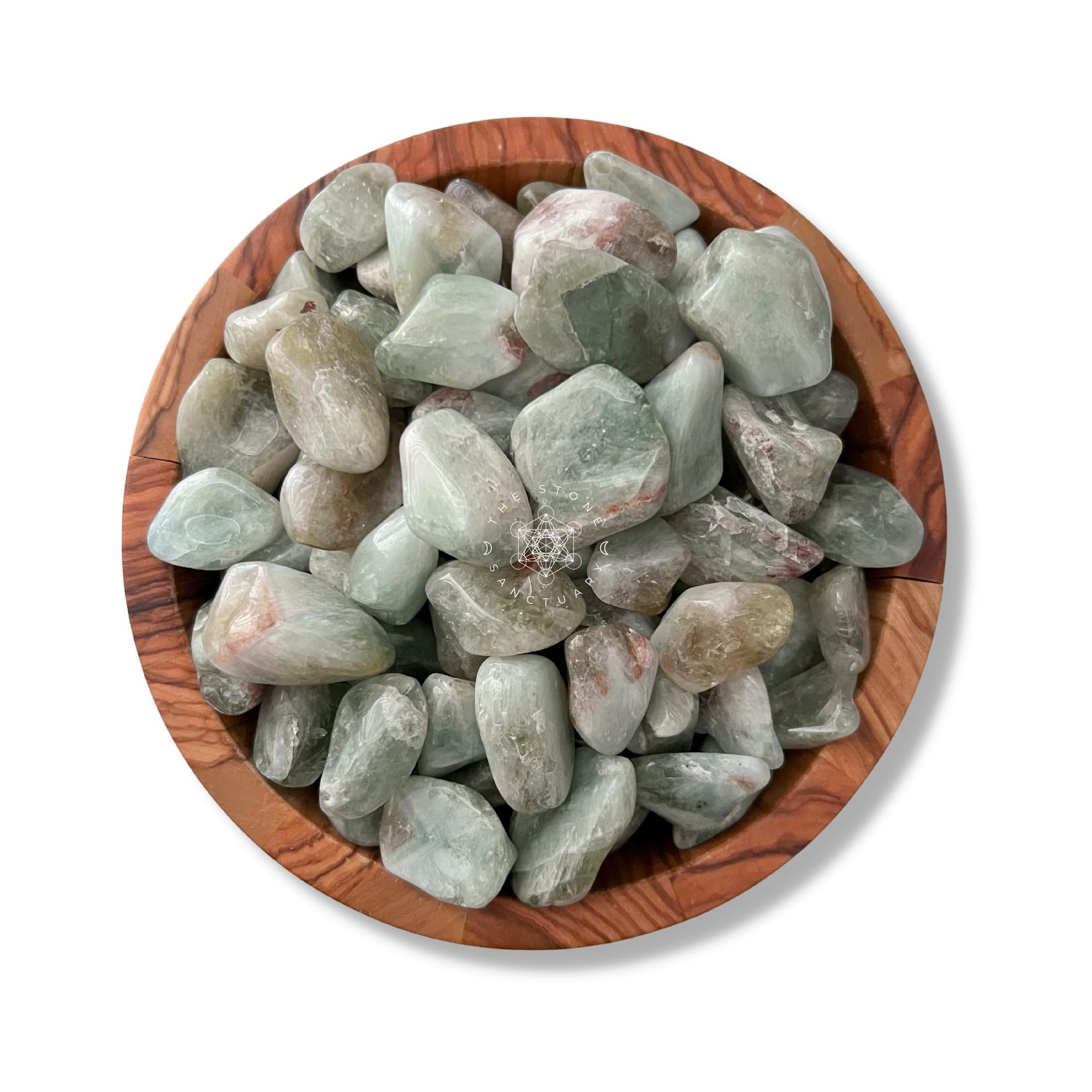 Prasiolite Tumbled Stones | Polished Vermarine Gemstones | Greened ...