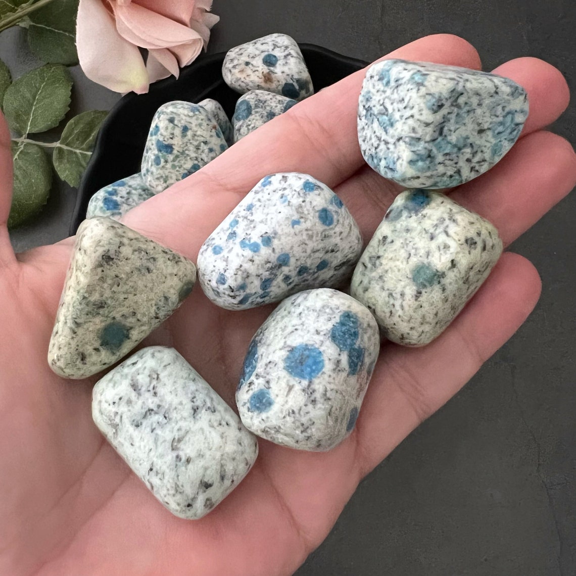 K2 Jasper Tumbled Stones | Azurite in Quartz | Polished K2 Crystal ...