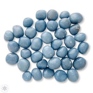 Angelite Tumbled Stones | Polished Angelite Crystal | Blue Anhydrite ...