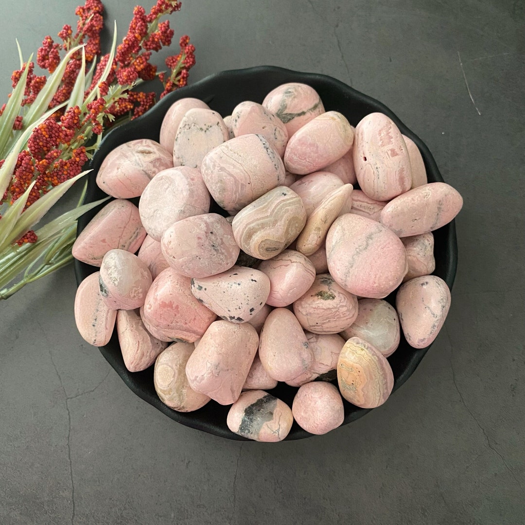 Rhodochrosite Tumbled Stones | Grade B Polished Pink Rhodochrosite ...