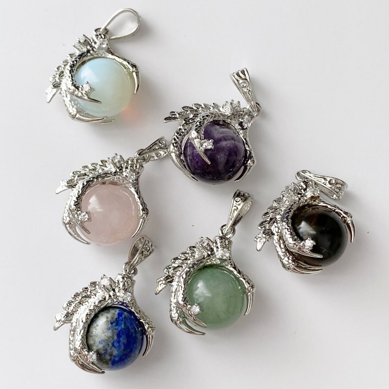 Dragon Claw Gemstone Necklace Dragon Claw Pendant Dragon Paw - Etsy