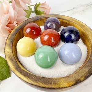7 Chakra Crystal Sphere Set Seven Chakra Crystals 7 Chakra - Etsy