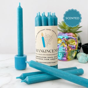 Frankincense Light Blue Spell Candles, 5" Aqua Blue Chime Candles ...