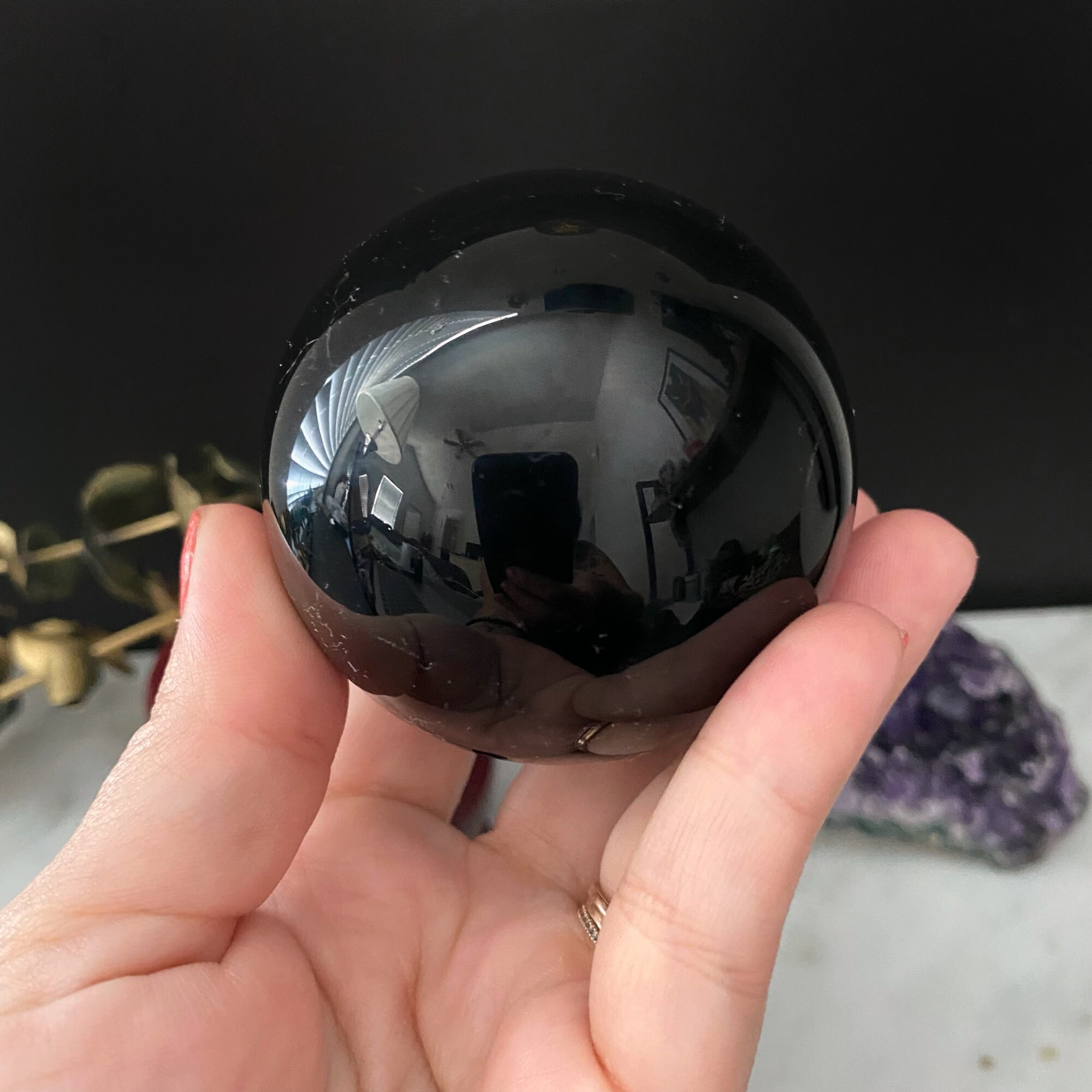 Black Obsidian Crystal Ball Obsidian Orb Obsidian Sphere | Etsy
