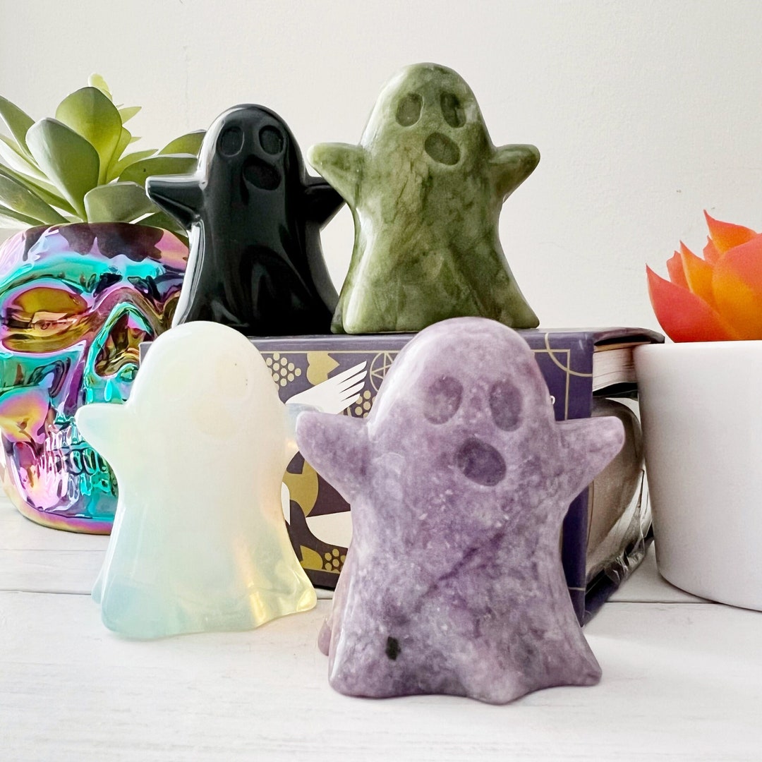 Crystal Ghost 2 Carved Crystal Ghost Opalite Ghost, Obsidian Ghost ...