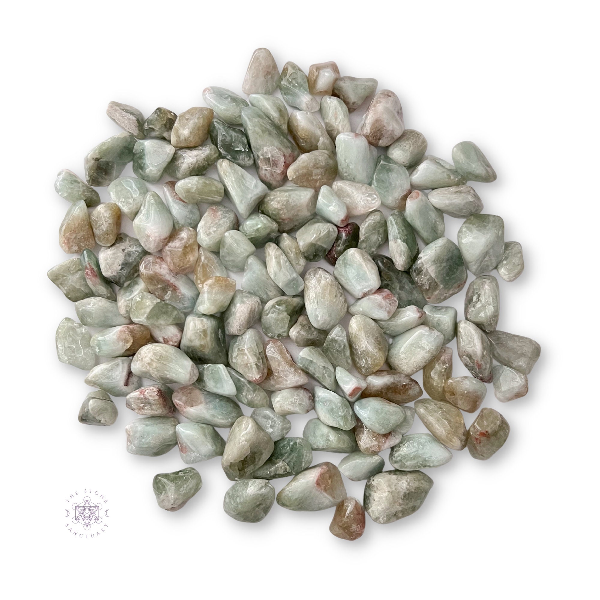 Prasiolite Tumbled Stones | Polished Vermarine Gemstones | Greened ...