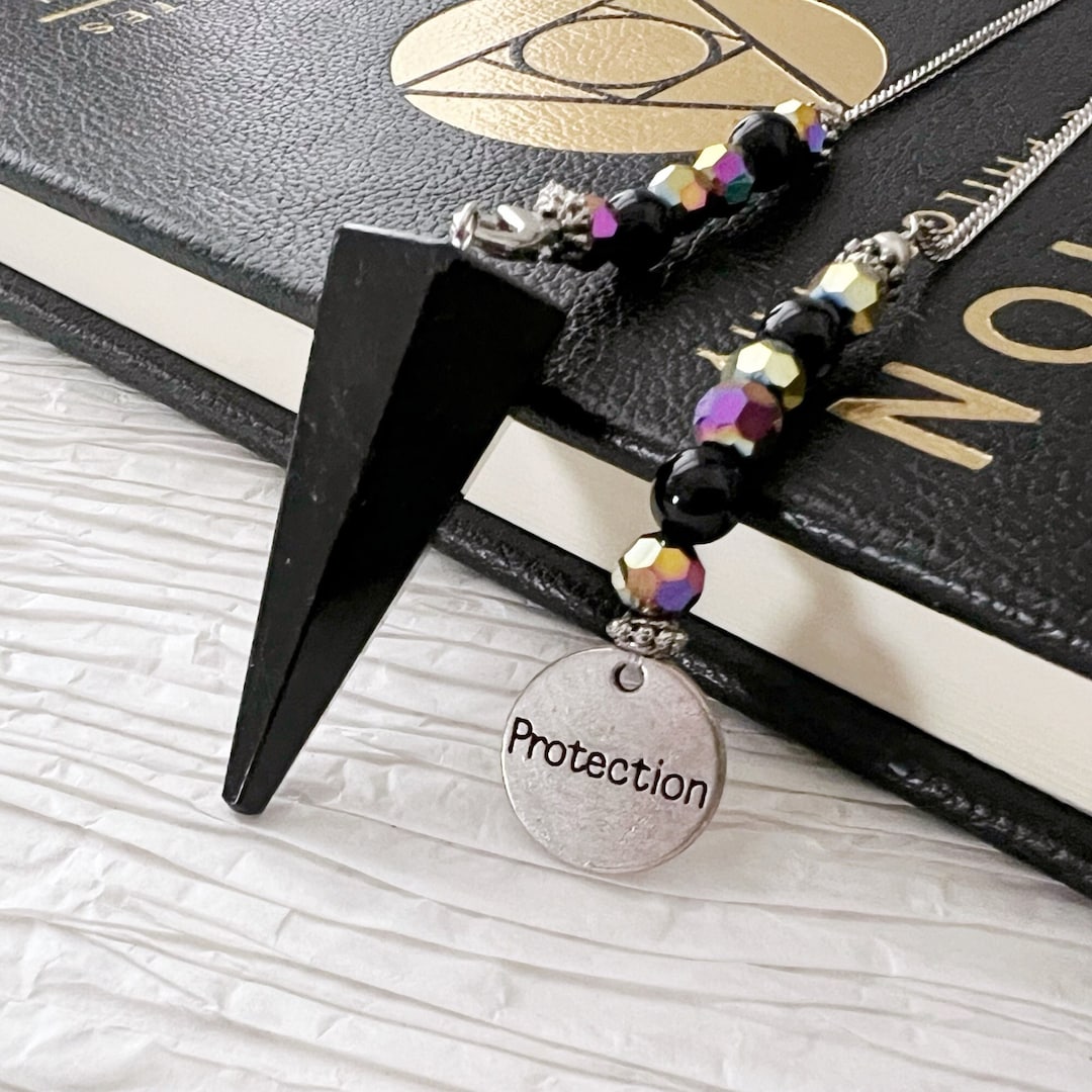 Black Tourmaline Pendulum With Protection Charm | Hexagonal Tourmaline ...