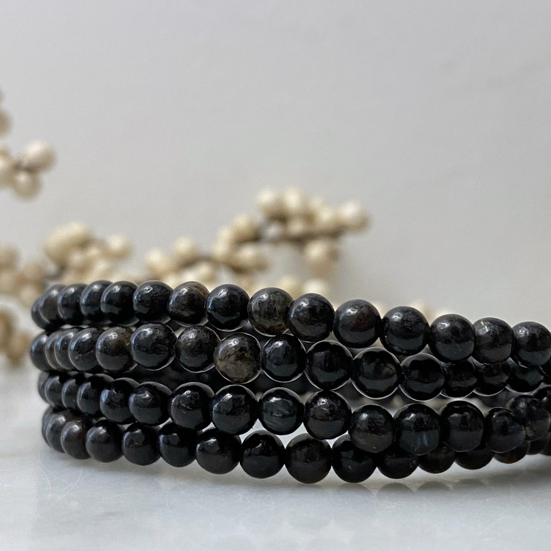 4mm Astrophyllite Beaded Bracelet Polished Astrophyllite Gemstone Bead ...