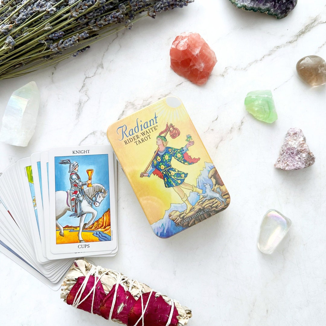 Radiant Rider-waite in a Tin Tarot Card Deck | Pocket Sized Radiant ...