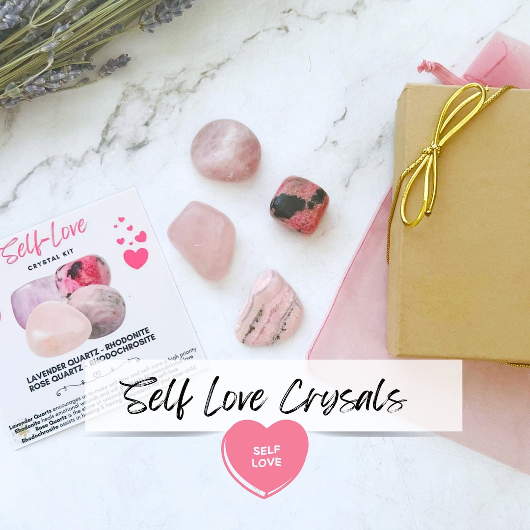 Self Love Crystal Set, Self-love Crystal Kit, Self Care Tumbled ...