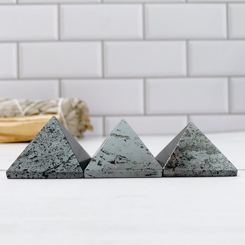 1" Mini Hematite Crystal Pyramid | Small Natural Hematite Pyramid for ...