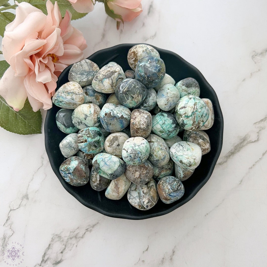 Azurite Malachite Tumbled Stones | Polished Azurite Malachite Crystal ...