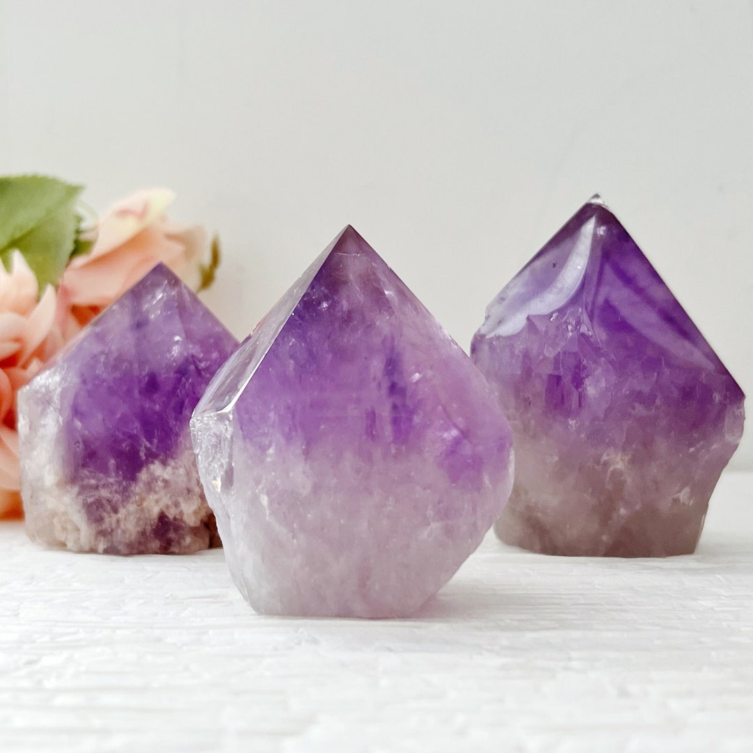 Amethyst Top Polished Point | 2-6" Polished Amethyst Top Point W/rough ...