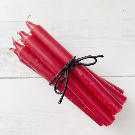 5 Red Spell Candles Red Chime Candles Witch Candles - Etsy