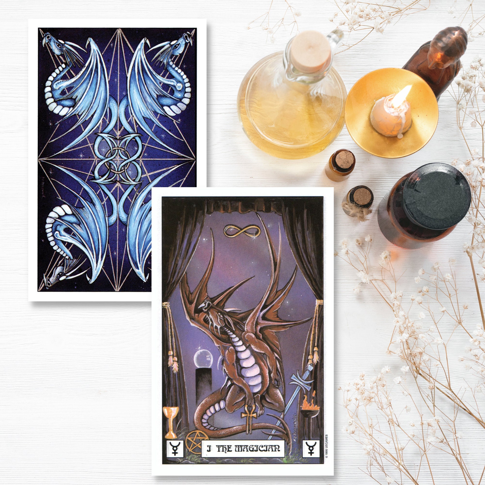 Dragon Tarot Card Deck by Terry Donaldson Dragon Tarot Cards - Etsy