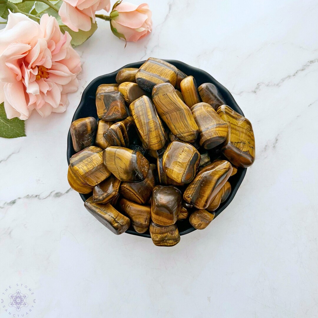 Tiger Eye Tumbled Stones | Polished Tigers Eye Crystal Gemstones | Shop ...