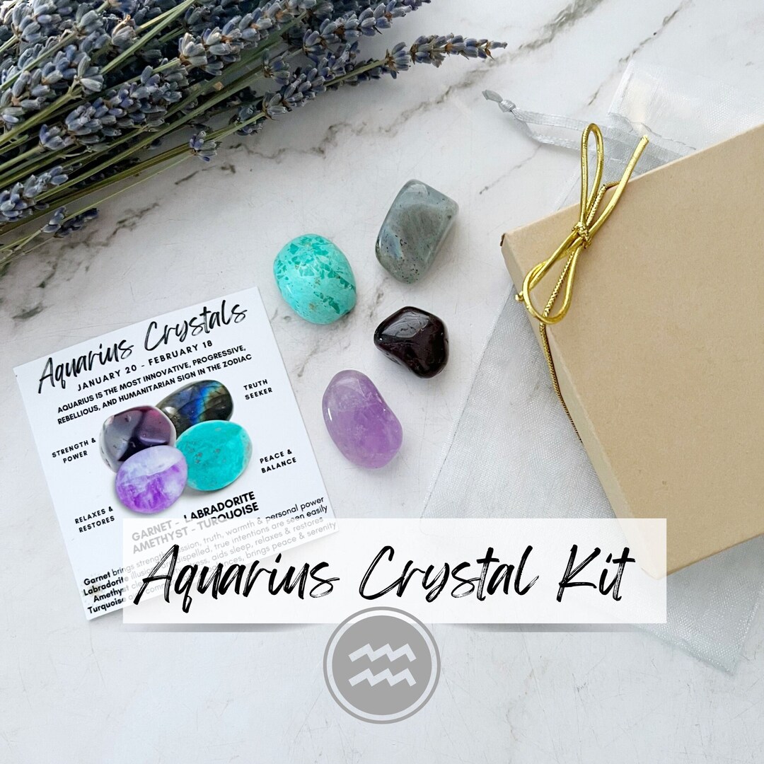 Aquarius Crystal Set | Kit of 4 Crystals for Aquarius | Great Idea for ...