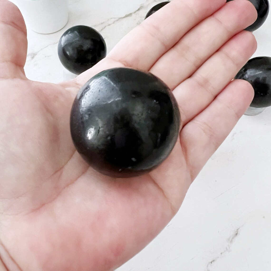 Shungite Crystal Ball | 40mm Black Shungite Crystal Sphere, Orb ...