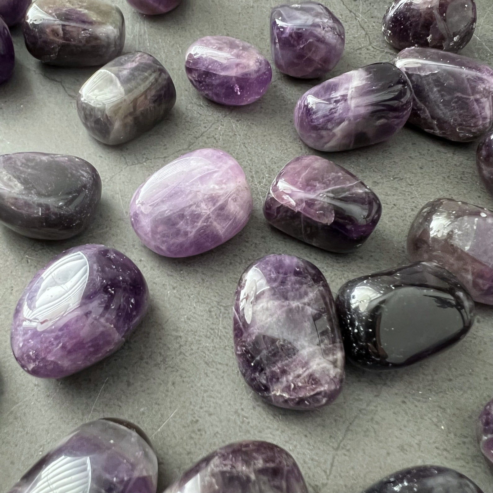 Dark Amethyst Crystal Dream Amethyst Stones Polished Dark - Etsy