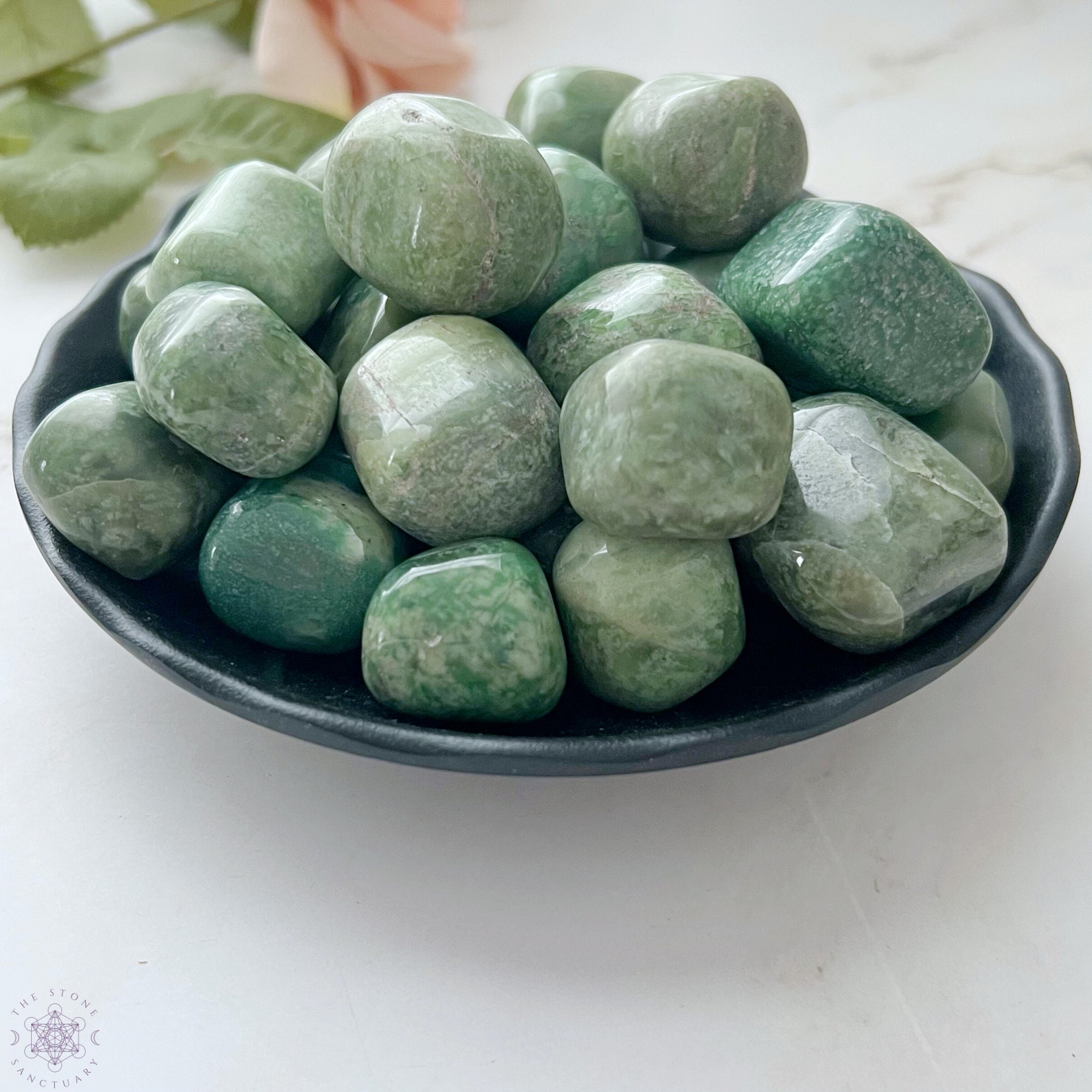 Green Garnet Tumbled Stones | Polished Green Grossularite Crystal ...