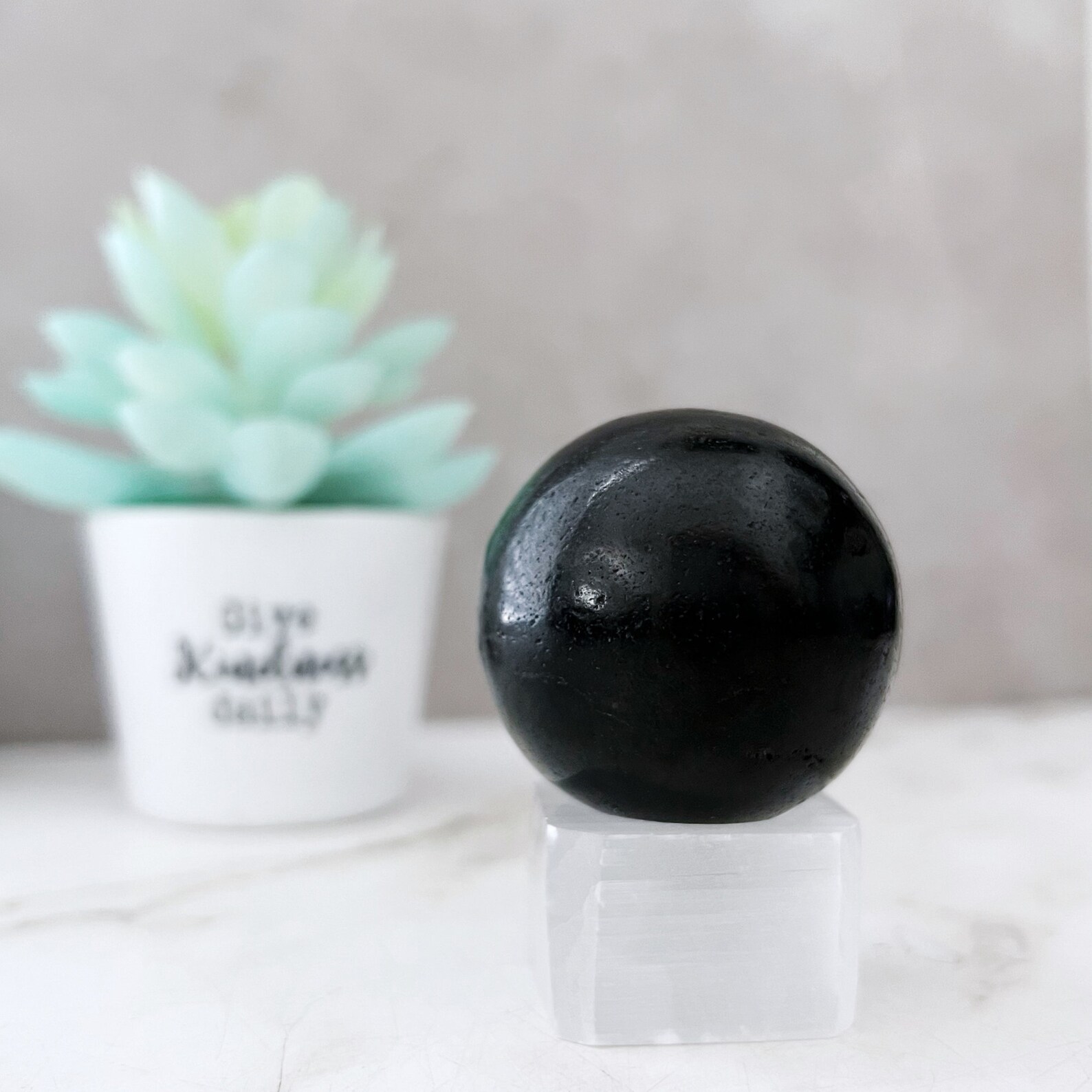 Shungite Crystal Ball | 40mm Black Shungite Crystal Sphere, Orb ...