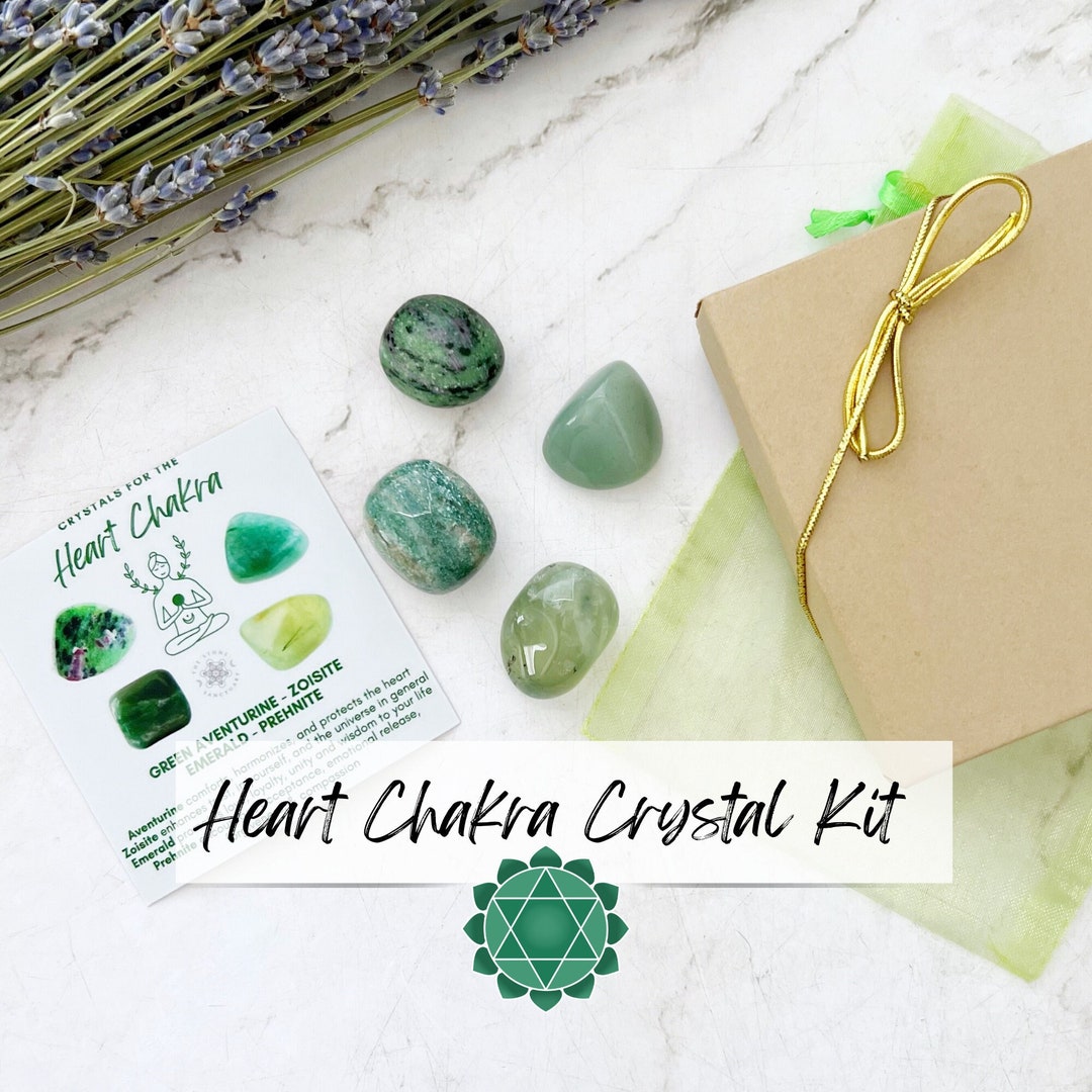 Heart Chakra Crystal Set | Tumbled Stone Kit for Heart Chakra | Green ...