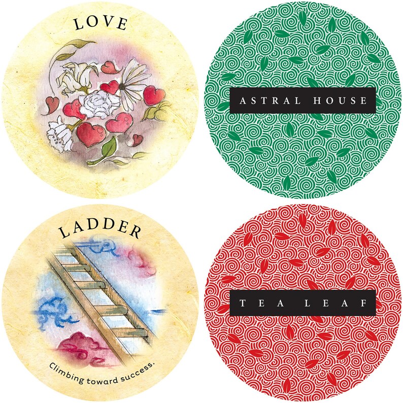 Tea Leaf Fortune Card Deck by Rae Hepburn | 200 Round Tea Leaf Fortune ...