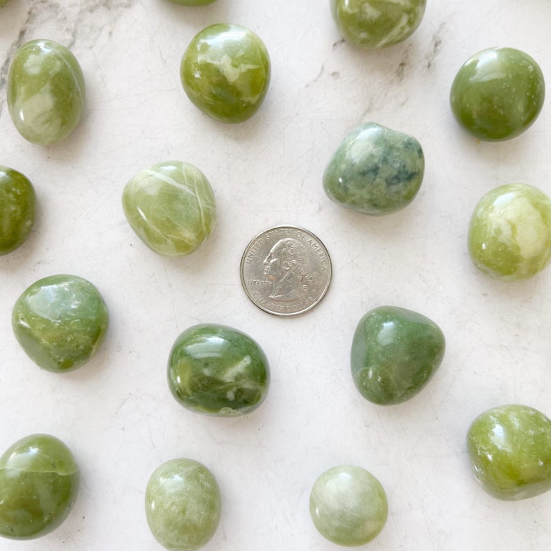 New Jade Tumbled Stones | Polished Crystal Gemstones for Heart Chakra ...