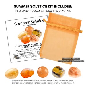 Summer Solstice Crystal Set, Midsummer Crystals, Litha Crystal Kit for ...