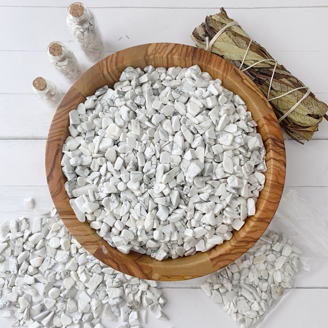 Howlite Crystal Chips | Mini White Howlite Roller Ball Crystal Gemstone ...