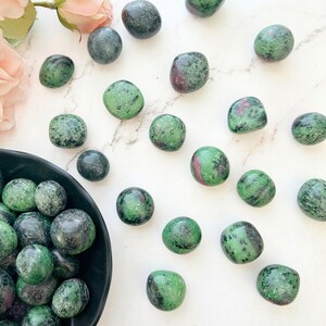 Ruby Zoisite Tumbled Stones | Polished Ruby Zoisite (anyolite) Crystal Gemstones | Shop Green ...