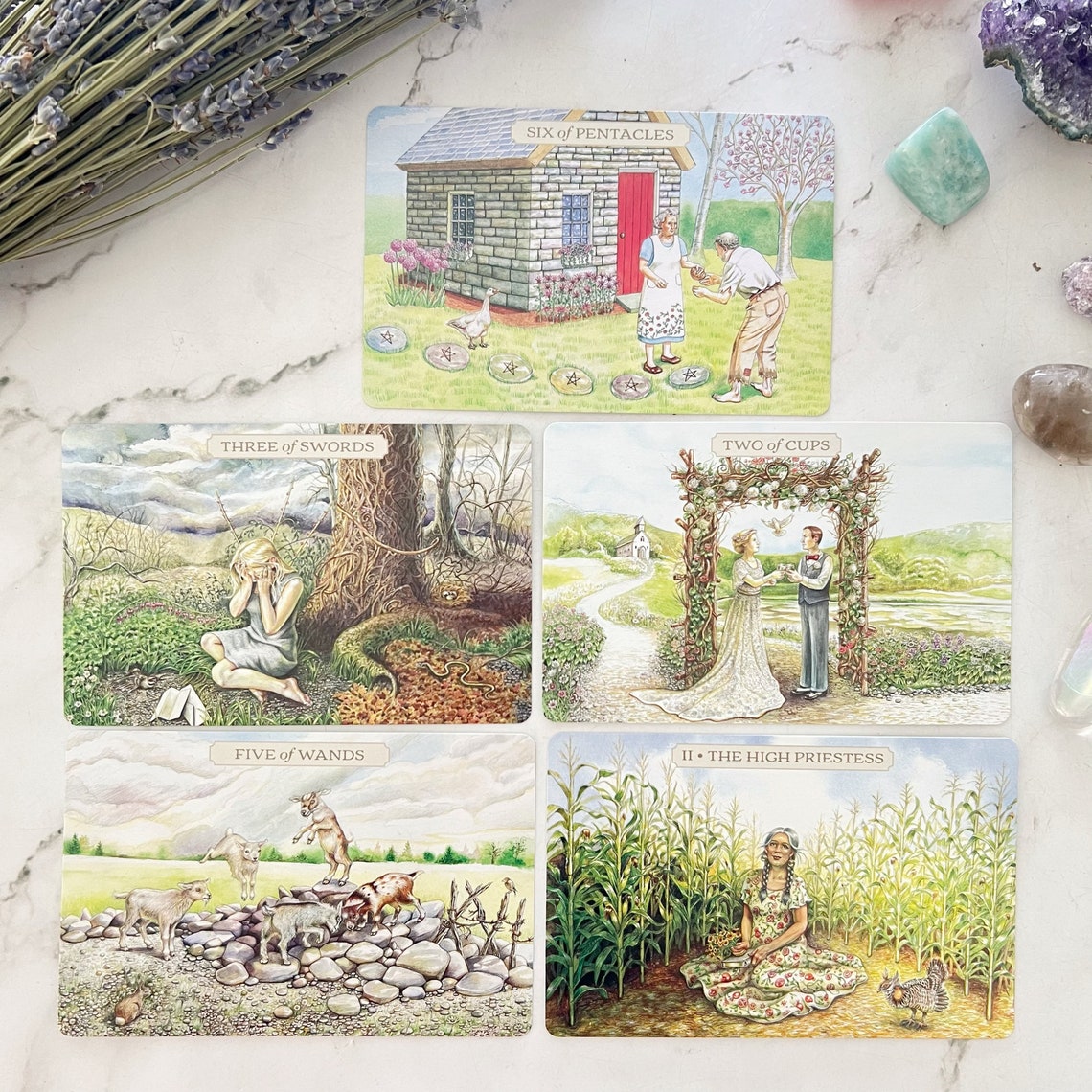 Pastoral Tarot Card Deck by Lynn Araujo | Deluxe Set Includes 78 ...