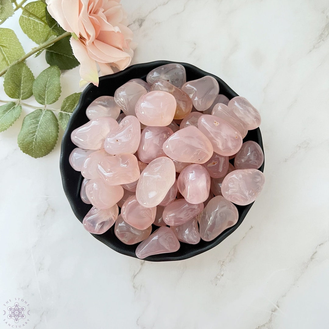Pink Chalcedony Tumbled Stones | Polished Rose Chalcedony Gemstones ...