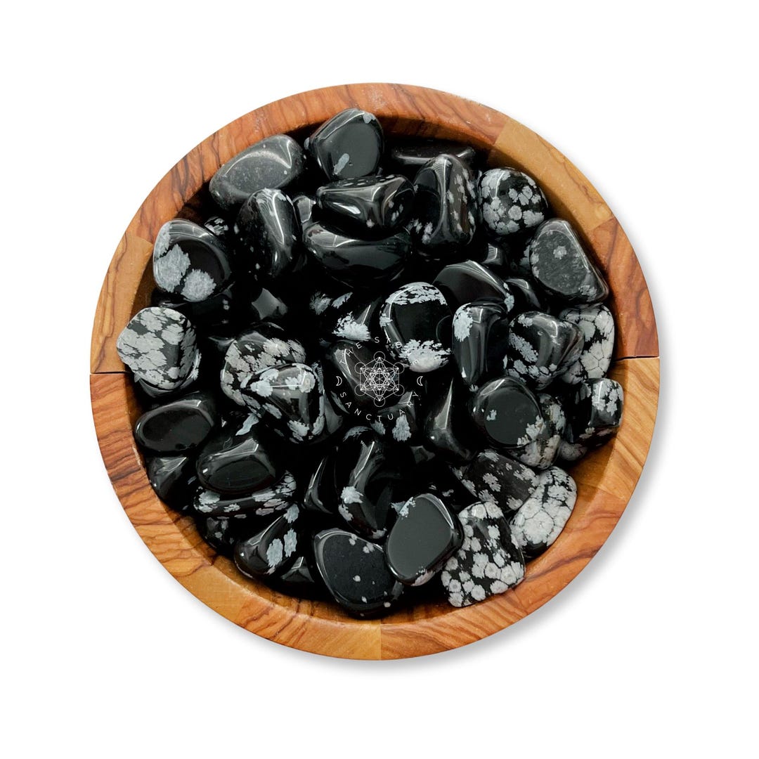Snowflake Obsidian Tumbled Stones | Polished Black Snowflake Obsidian ...