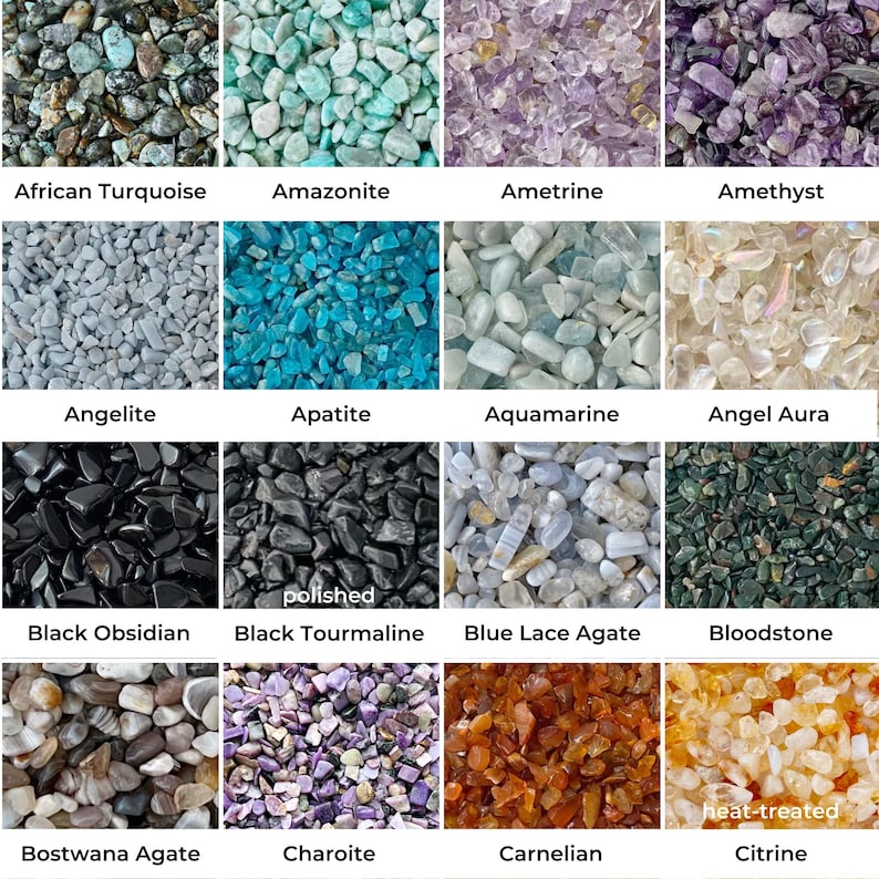 Genuine Crystal Chip Bottles: Choose Your Type of Mini Gemstone ...