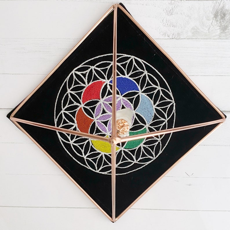 6 Copper Pyramid Energizer W/ Quartz Point and Mat | Etsy