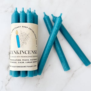 Frankincense Light Blue Spell Candles, 5" Aqua Blue Chime Candles ...