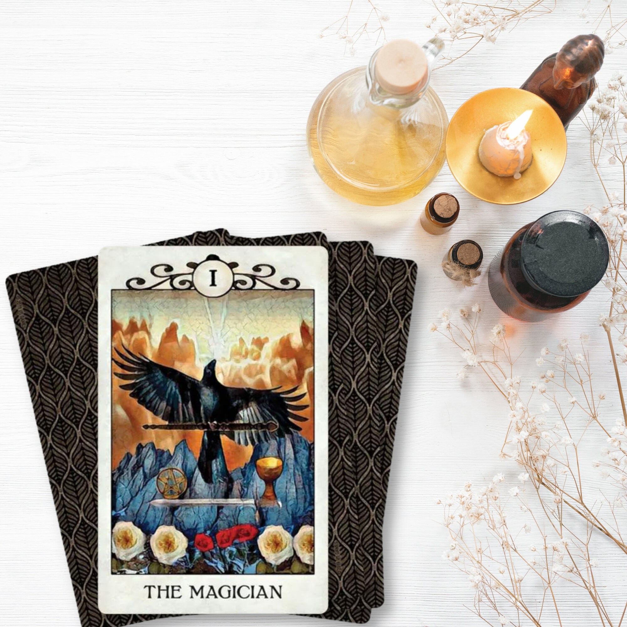 Crow Tarot Card Deck by MJ Cullinane 78 Card Crow Tarot Deck - Etsy