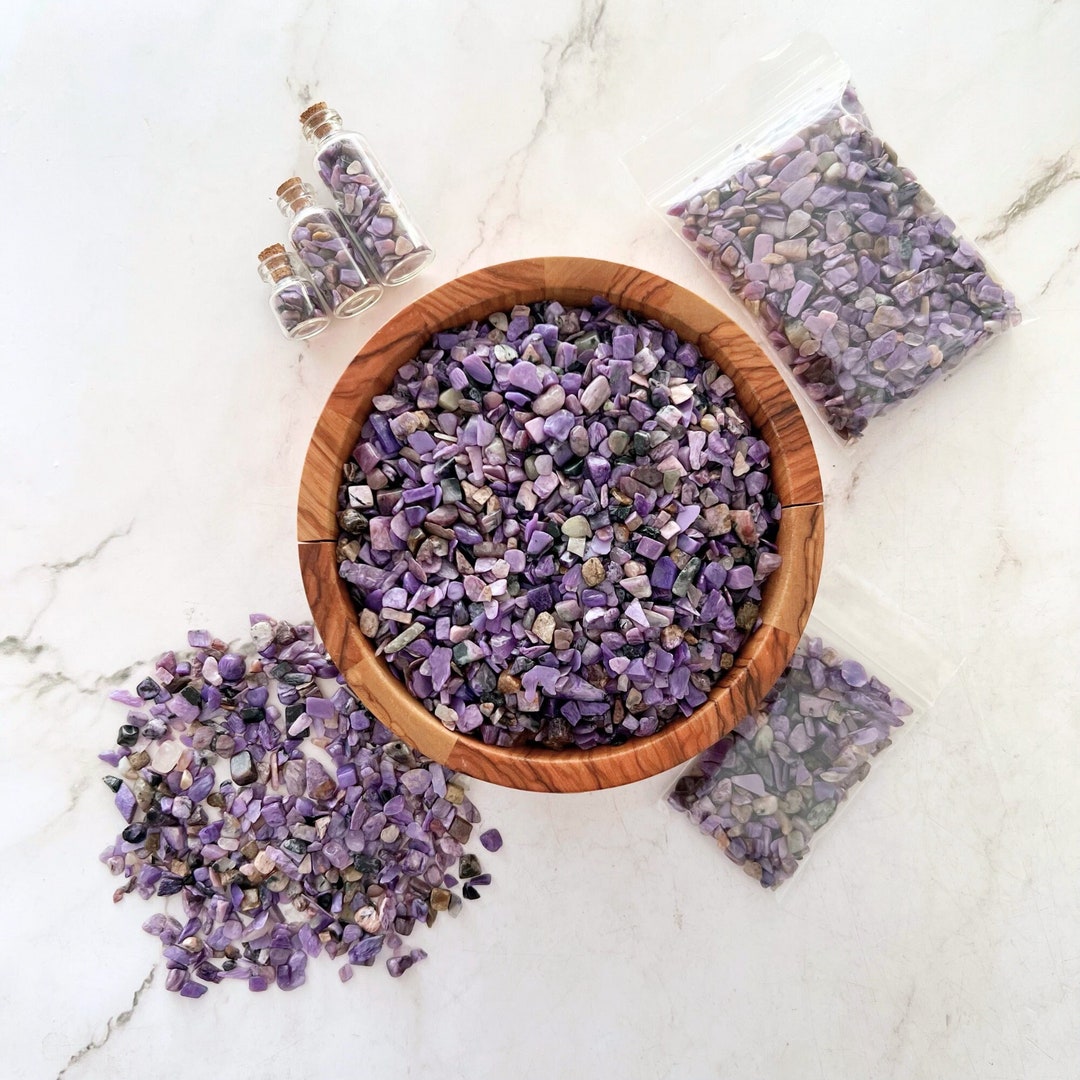 Charoite Crystal Chips | Mini Purple Natural Charoite Roller Ball ...