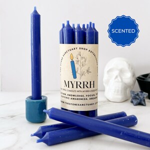 Myrrh Blue Spell Candles, 5" Blue Chime Candles, Witch Candles, Ritual ...