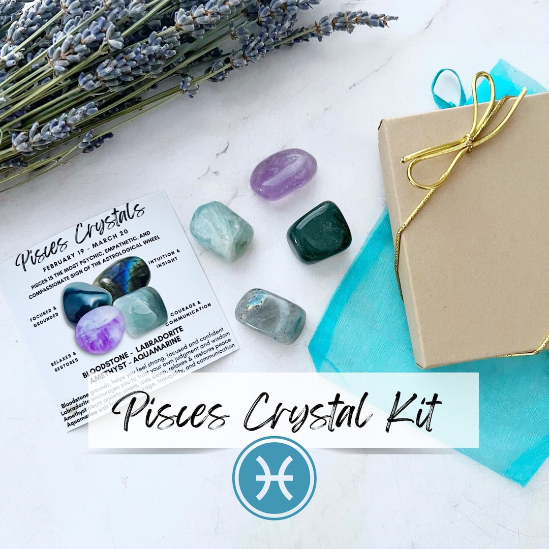 Pisces Crystal Set | Kit of 4 Crystals for Pisces | Great Idea for ...