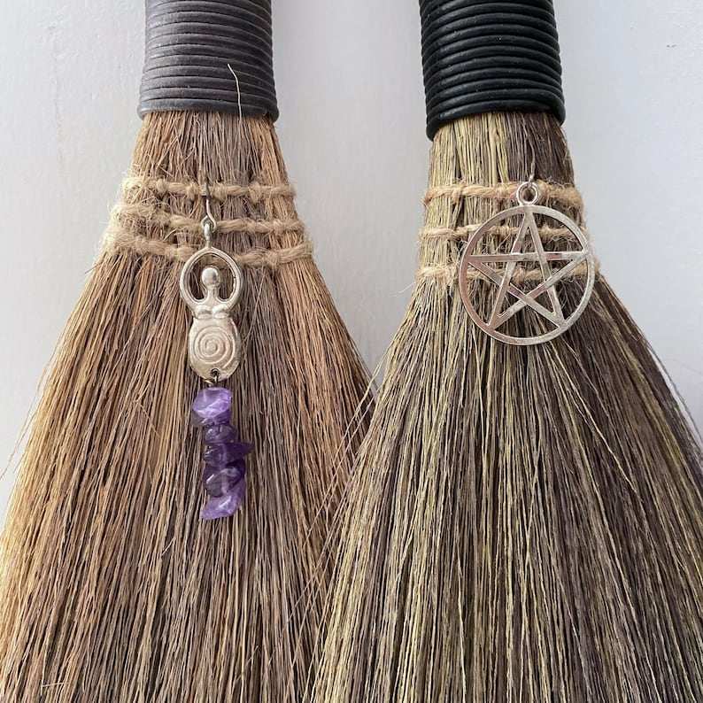 Mini Besom: Bamboo Witch Altar Broom With Gemstone Charm, Your Choice ...