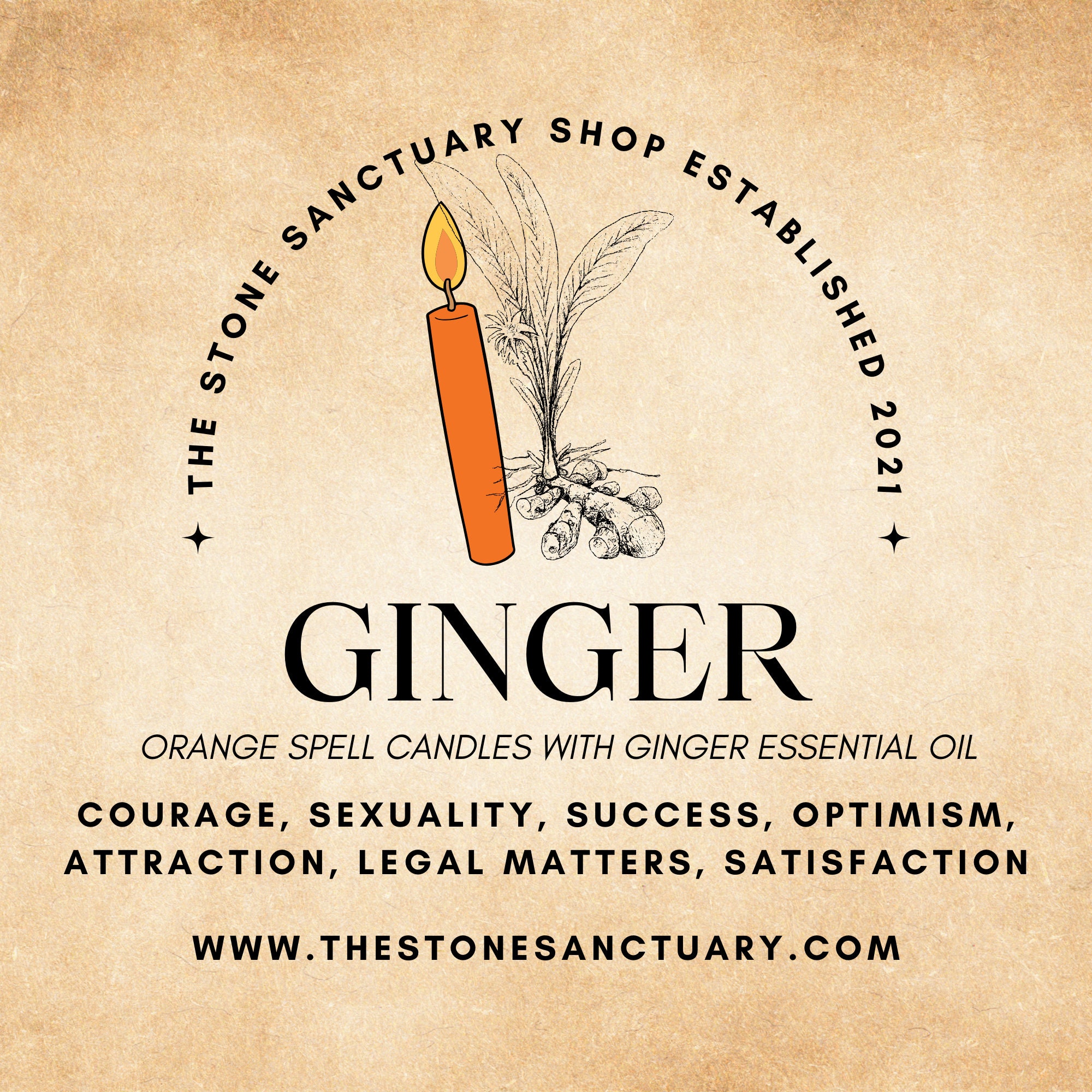 Ginger Orange Spell Candles, 5" Orange Chime Candles, Witch Candles ...