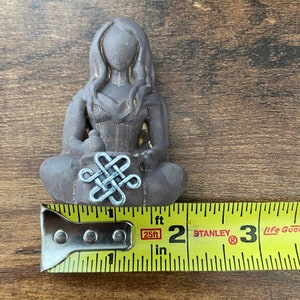 Cerridwen Goddess Statue W/ Emerald Stone, Goddess Totem Altar Figurine ...