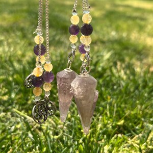 Super Seven Pendulum | Hexagonal 6-sided Super 7 Crystal Pendulum W ...