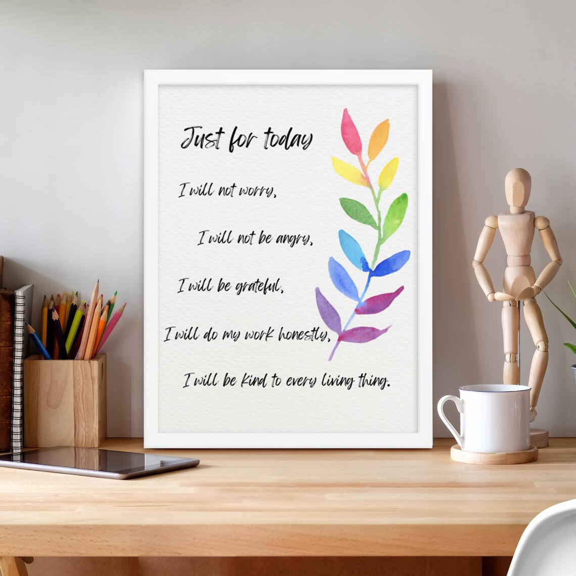 Just for Today Reiki Principles Wall Art Printable Poster 5 - Etsy
